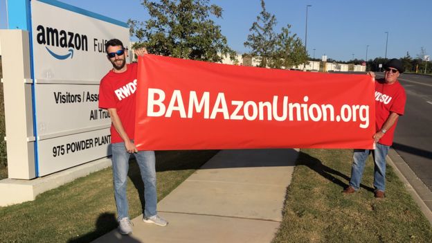 Amazon fight with workers: 'You're a cog in the system' - BBC News