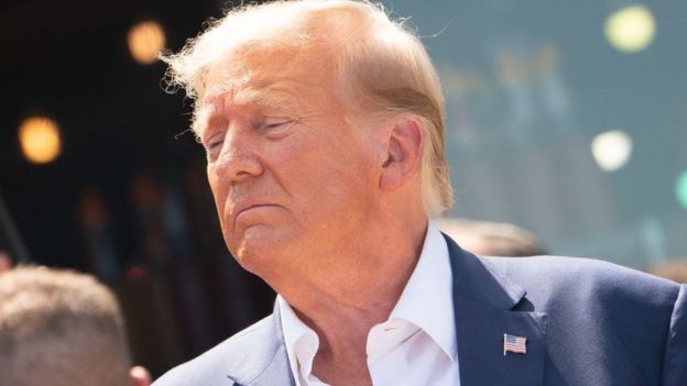 Historic Trump Mugshot Released After Arrest In Atlanta Georgia Bbc News
