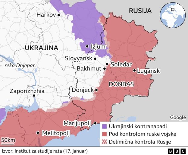 Rusija i Ukrajina: Borbe za Bahmut u toku, šef Vagnera tvrdi da je ...