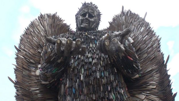 Bolton Knife Angel visit to warn of violent crime dangers - BBC News