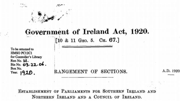 NI 100: What was in the Government of Ireland Act? - BBC News