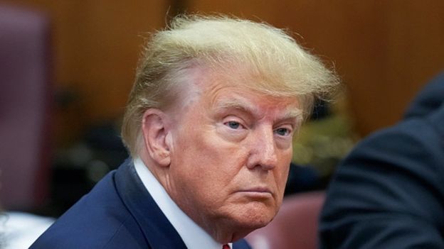In pictures: Donald Trump inside the courtroom - BBC News