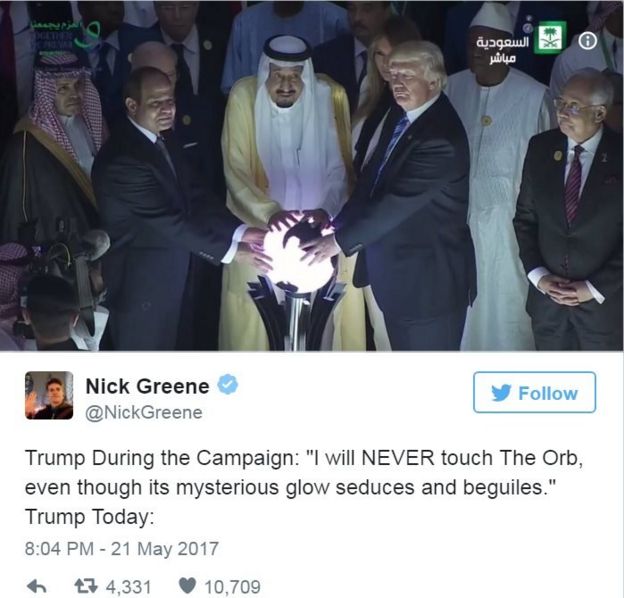 'Fire burn and cauldron bubble': Trump and the glowing orb - BBC News