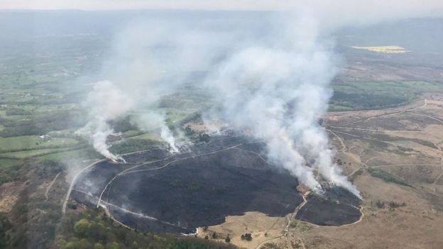 Firefighters injured in country blaze in Devon - BBC News