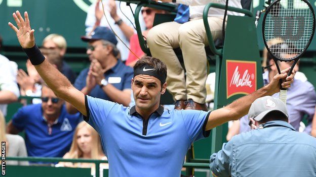 Roger Federer reaches semi-finals at Gerry Weber Open in Halle - BBC Sport
