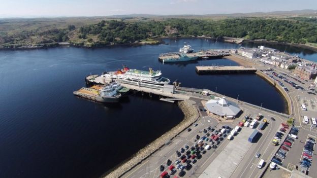 Stornoway harbour ferry terminal upgrading work begins - BBC News