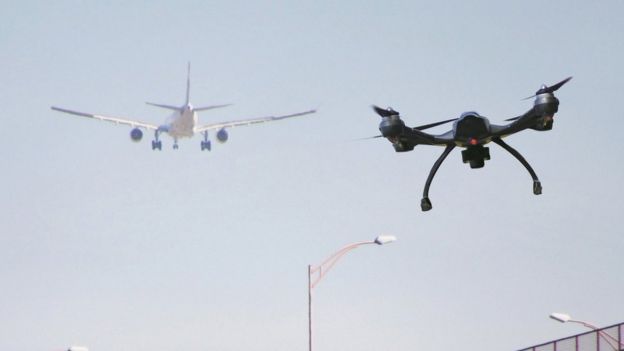 Drone operators warned about flying near airports - BBC News
