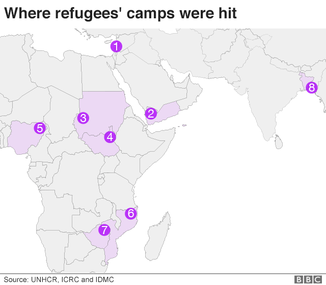 Refugees at 'increased risk' from extreme weather - BBC News