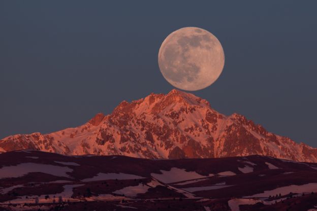 In pictures: Stunning Wolf Moon dazzles around the world - BBC News