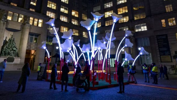 River of Light: Liverpool waterfront light show returns - BBC News