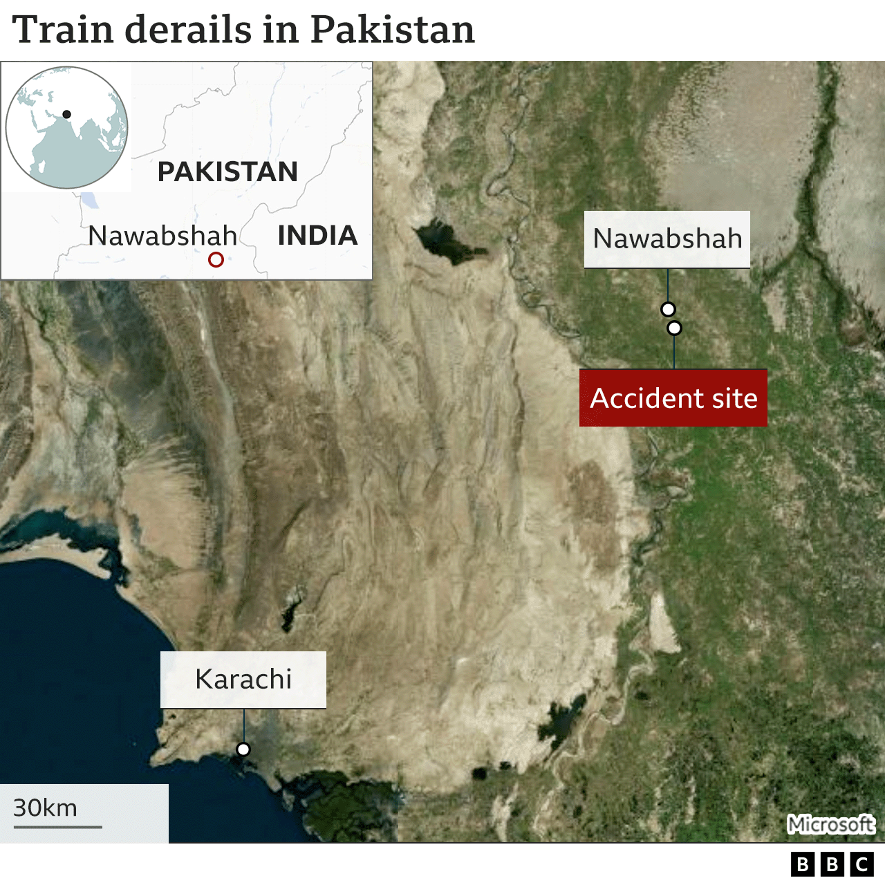 Pakistan passenger train derails killing 30 - BBC News