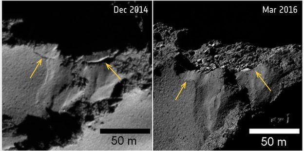 Rosetta saw cliffs collapse on comet - BBC News