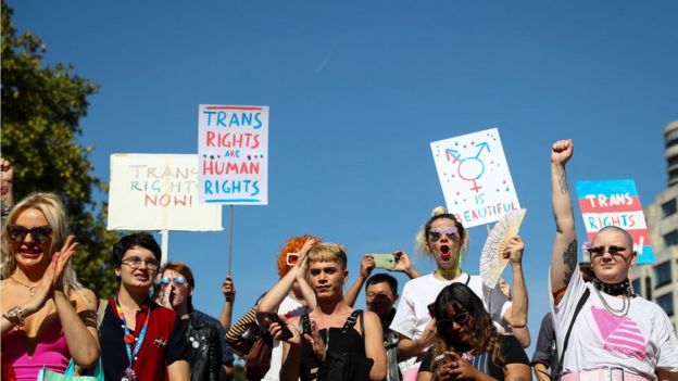 London Trans Pride is the 'one day we're not outcasts' - BBC News