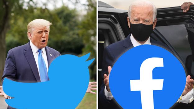 US Election: Twitter hides Trump tweet about 'disappearing' lead - BBC News