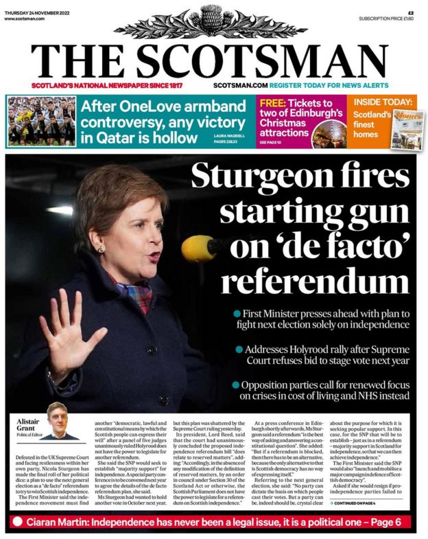 Indyref court ruling and Sturgeon's 'rallying cry' - BBC News