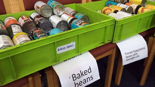 Food bank supplies help record numbers - BBC News