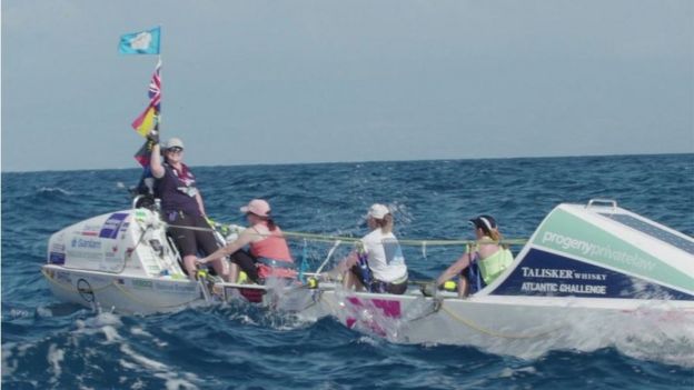The Yorkshire Rows claim Atlantic record - BBC News