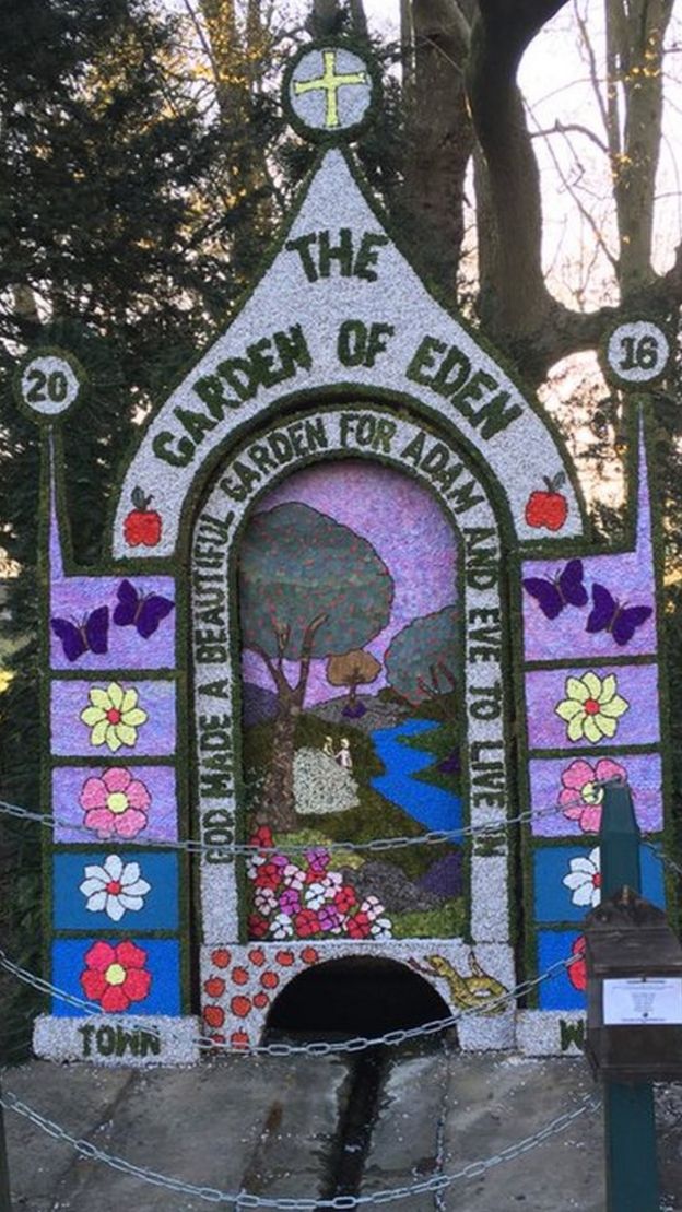 Crowds flock to Tissington Well Dressings - BBC News