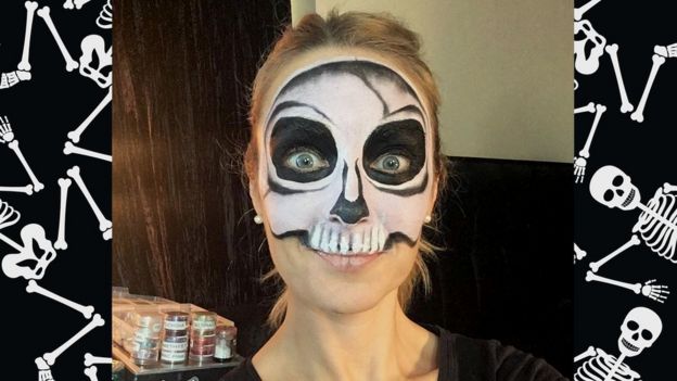 Halloween: How to do a simple face paint skeleton - BBC Newsround