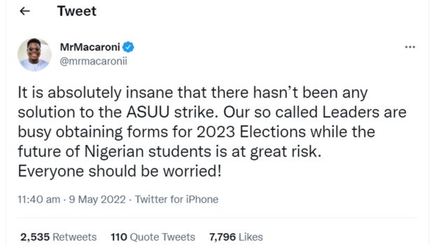 ASUU strike update: Nigerians react as ASUU extend strike by 12 weeks - BBC News Pidgin