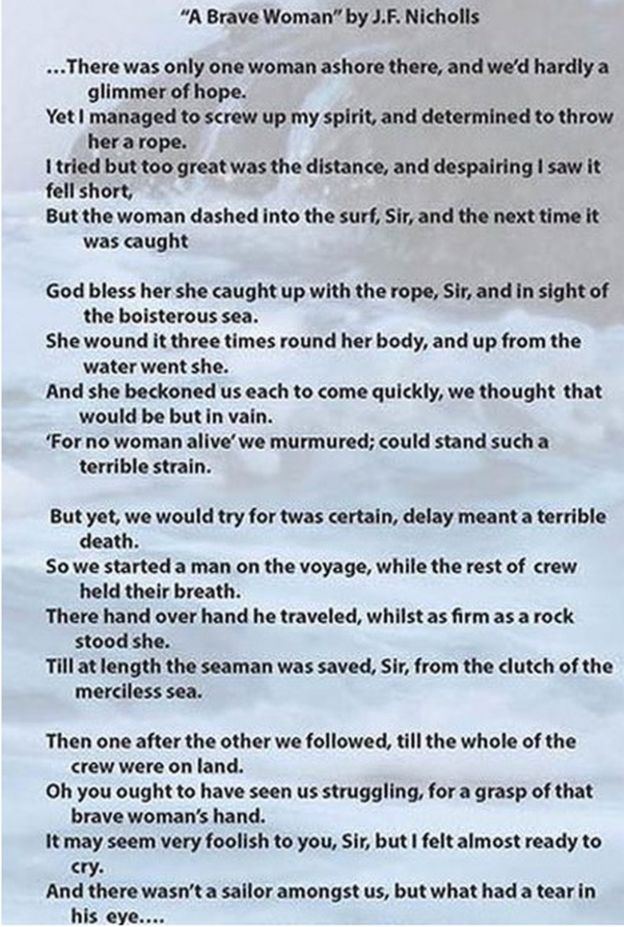 The woman who saved 15 sailors from drowning - BBC News