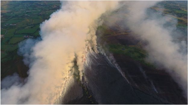 Irish Air Corps called to gorse fire on Slieve Gullion - BBC News