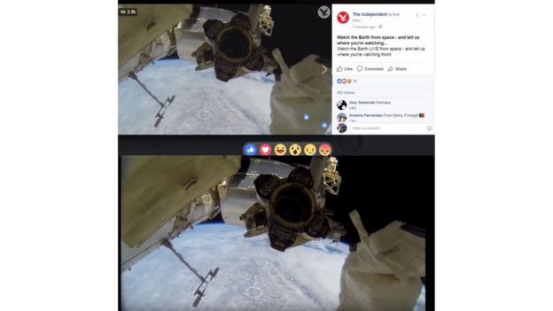 Independent streams fake 'live' space video on Facebook - BBC News