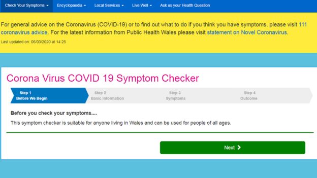 Coronavirus: Online symptom checker launched in Wales - BBC News