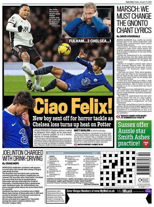 Friday's back pages - BBC Sport