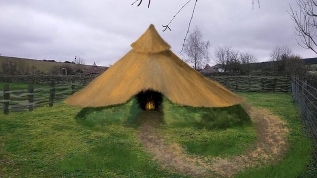 Veterans help with Bronze Age roundhouse reconstruction - BBC News