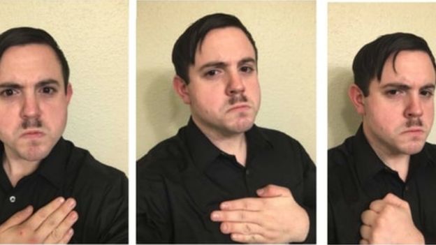 'Hitler moustache' Capitol rioter sentenced to four years - BBC News