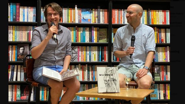 Social media account about bums in art leads to published book - BBC News