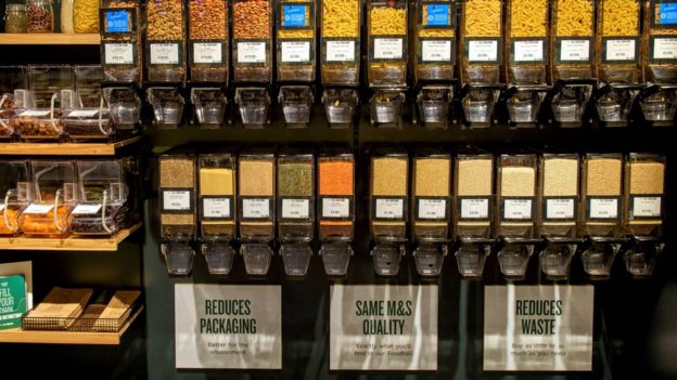 M&S: Retailer extends trial of food refill scheme - BBC News