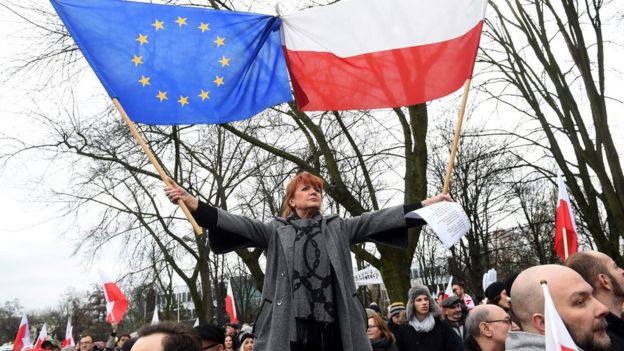 Poland protests: Tens of thousands march again - BBC News