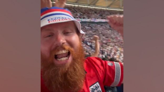 Hardest Geezer runs to England's first game in Euro 2024 - BBC News