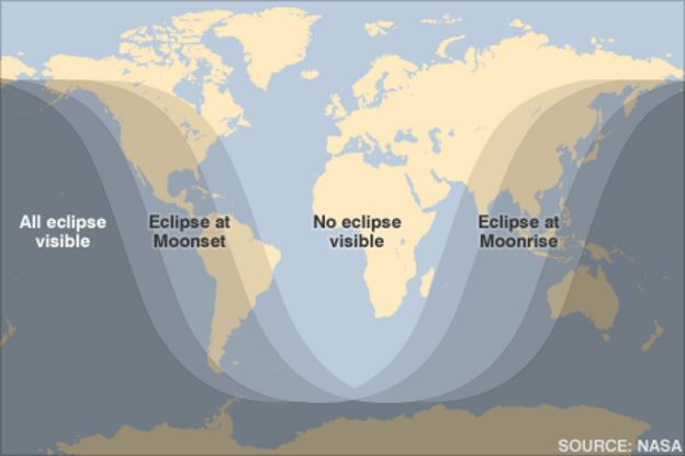 'Magnified' lunar eclipse in North America finishes - BBC News