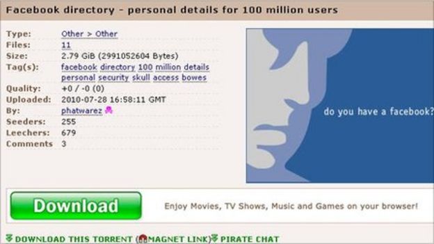 Details of 100m Facebook users collected and published - BBC News