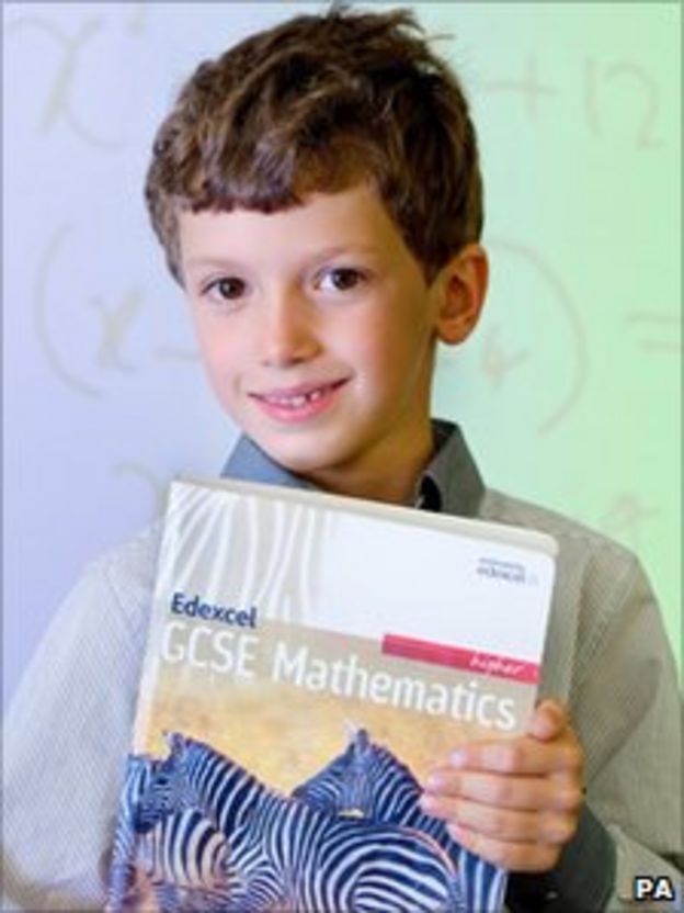 Seven-year-old maths whizz-kid gains A* in GCSE exam - BBC News