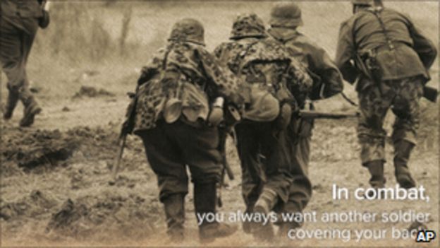 US political ad mistakenly shows German troops - BBC News