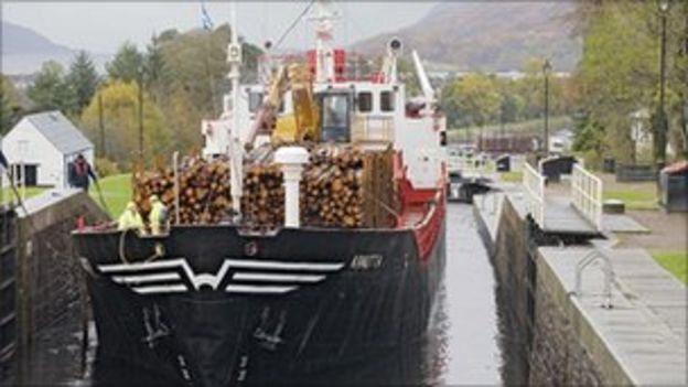 Freight returns to the Caledonian canal - BBC News