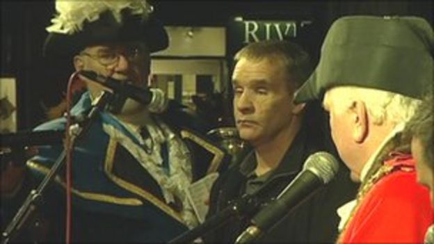 Moat victim David Rathband in Stafford lights switch-on - BBC News