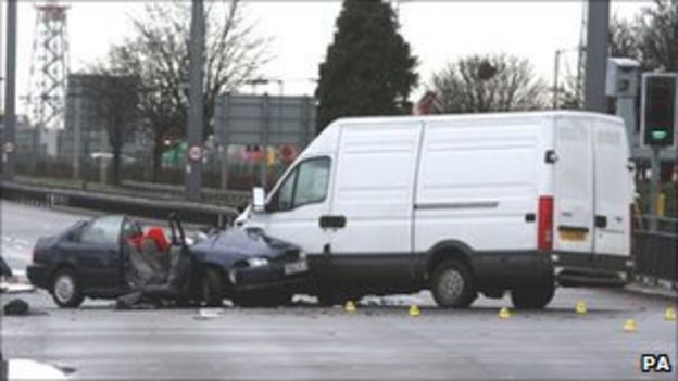 Three killed in Hatton Cross van and car crash - BBC News