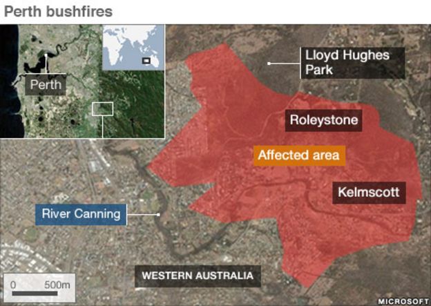 Australia fires leave trail of devastation near Perth - BBC News