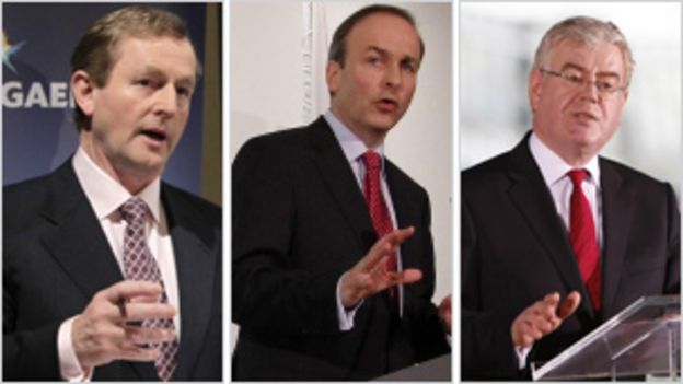 Irish general election - party leaders in TV debate - BBC News