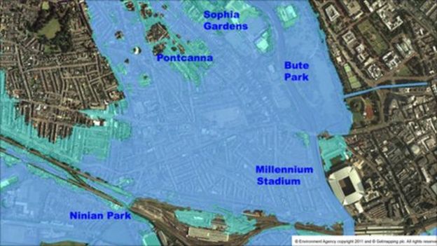Picture shows how floods could devastate Cardiff - BBC News