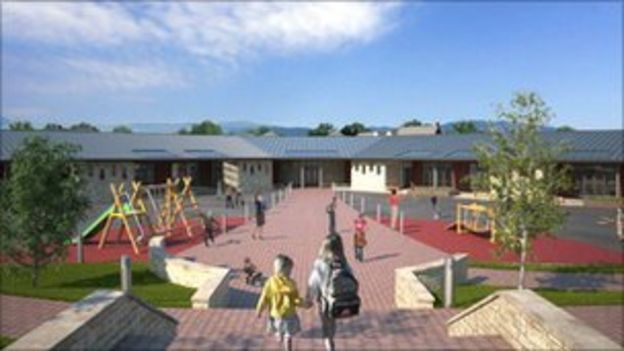 Work starts to build new primary school at Coopers Edge - BBC News