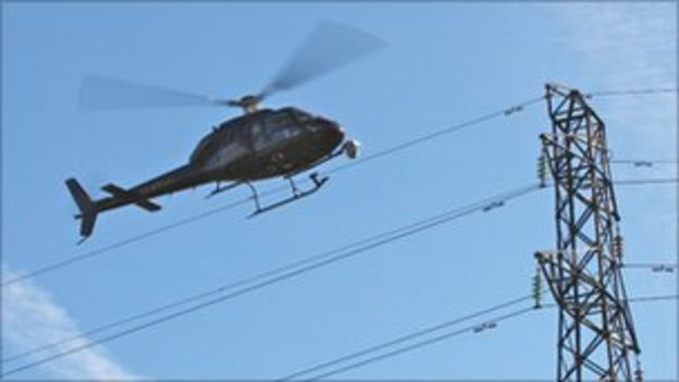 Power lines in Cumbria checked by helicopter - BBC News