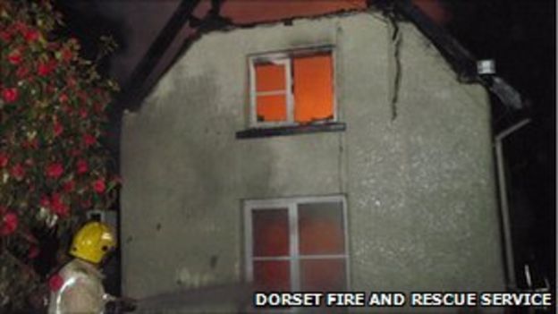 Crews fight 'severe' Dorset chimney fire - BBC News