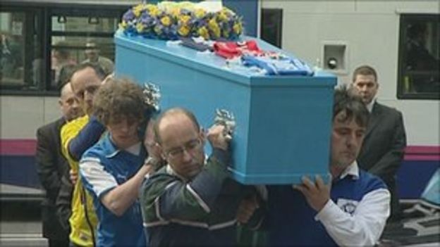 Funeral for teenage footballer Huw Thatcher - BBC News
