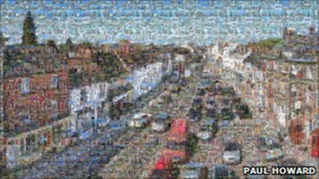 Towcester mosaic of 1,000 images of town - BBC News